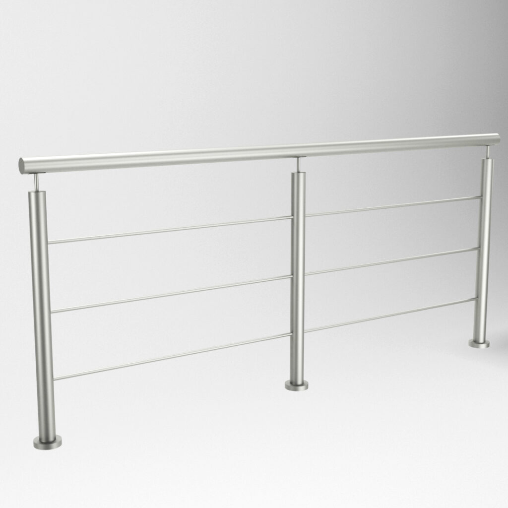 Pasamanos de acero inoxidable y 3 tubos horizontales – DCS